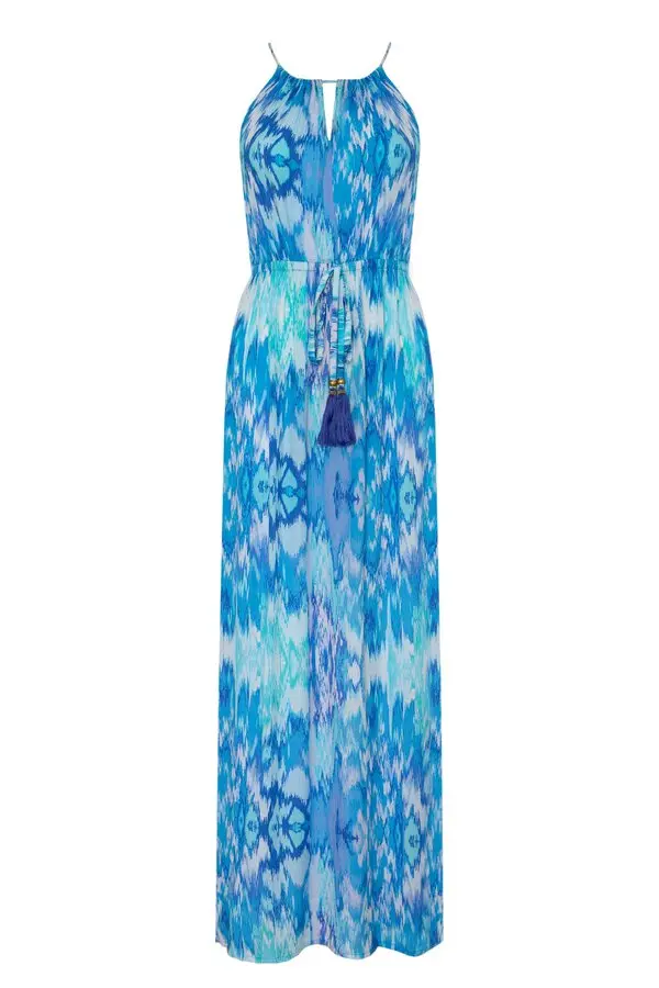 SOPHIA ALEXIA Sea Dream Antigua Crinkle Maxi Dress - Blue