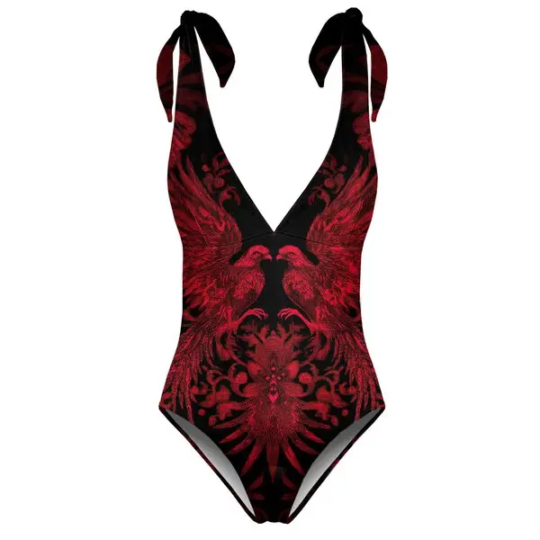 ALOHA FROM DEER Red / Black Red Nocturne One Piece Swimsuit - Red/black