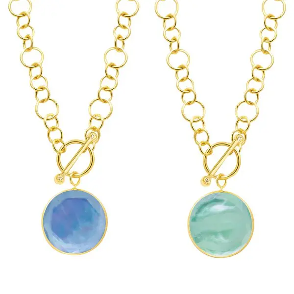 MARCIA MORAN Alaska Necklace Double Sided Necklace In Tanzanite And Green Amethyst - Blue