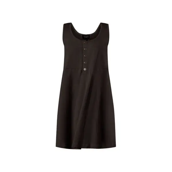 KNOWN SUPPLY Button Up Sleeveless Dress Leon - Black