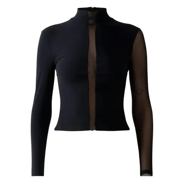 ROOM 24 Mesh Cut-out Turtleneck Top
