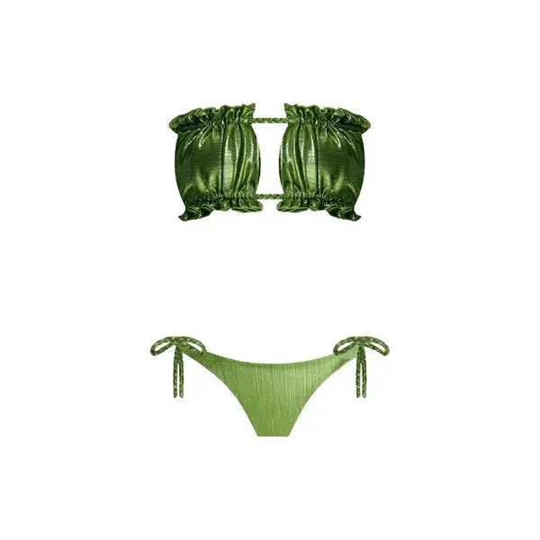 NUR KARAATA Shinny Sun Bikini Set - Green