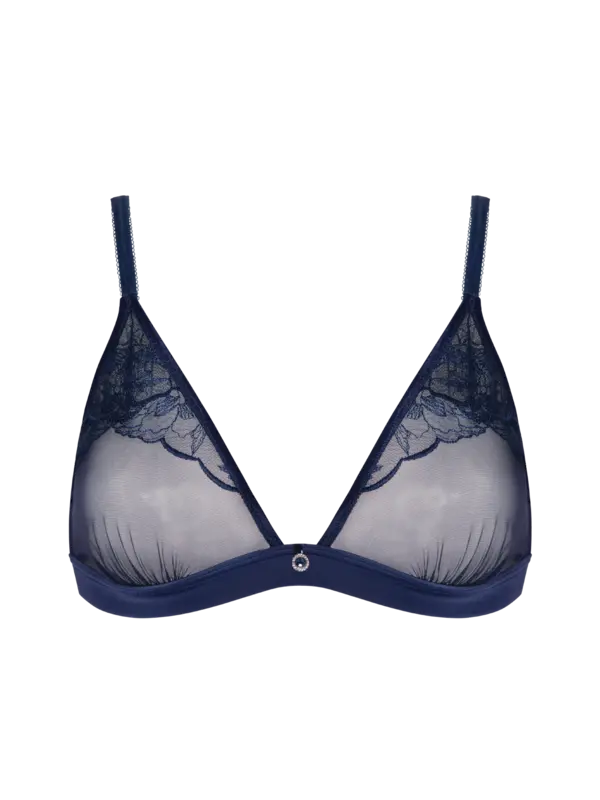 BONBON LINGERIE Coco Heart Triangle Bra - Blue