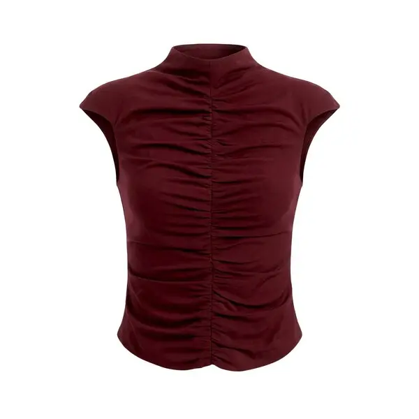 AGGI BY HALEWSKI Rita Burgundy Blouse