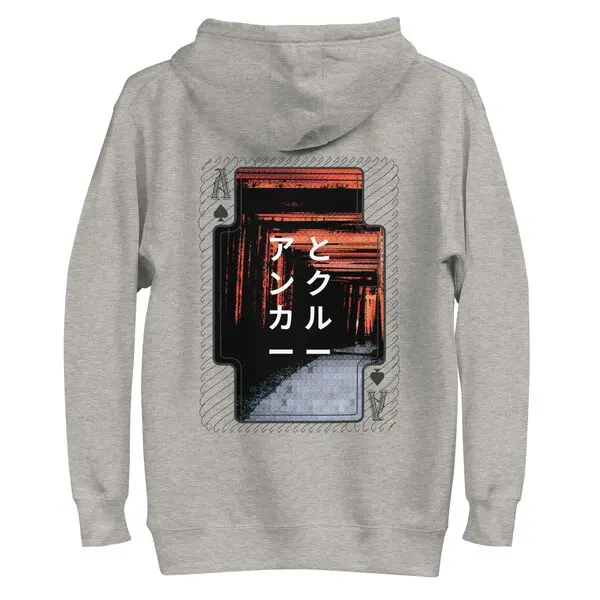 ANCHOR & CREW Heather Four Japan Gurafiku Cotton Blend Hoodie - Grey