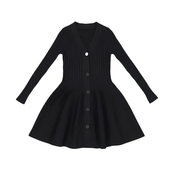 LONDON ATELIER BYPRODUCT Knitted Peplum Cardigan - Black