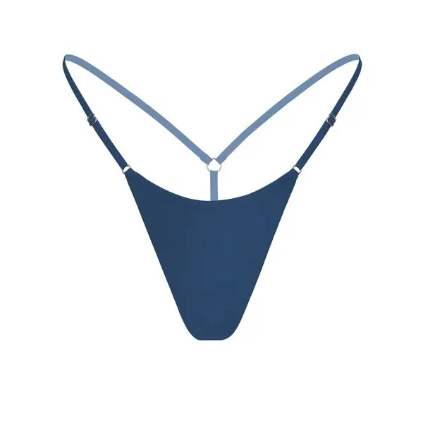 MONIQUE MORIN LINGERIE Caress Micro-g String Dark Denim - Blue