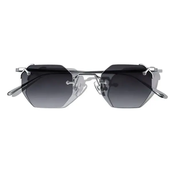 COSSINO Mykono Metal Hexagon Sunglasses - Black