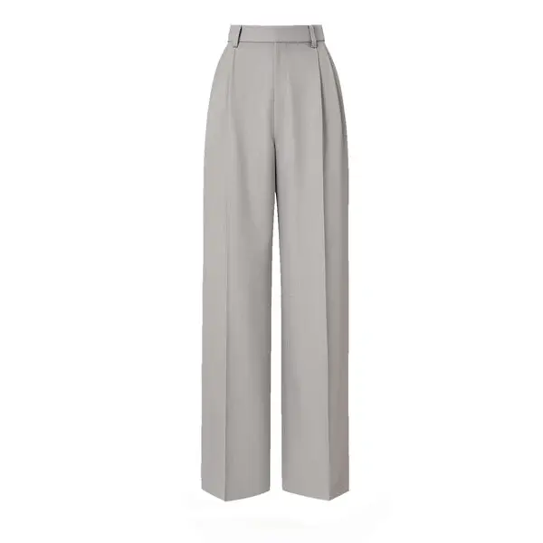 OTTHIE High-waisted Wide-leg Tailored Trousers – Light - Grey