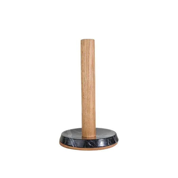 And Jacob Paper Towel Holder Marble And Oak - Black