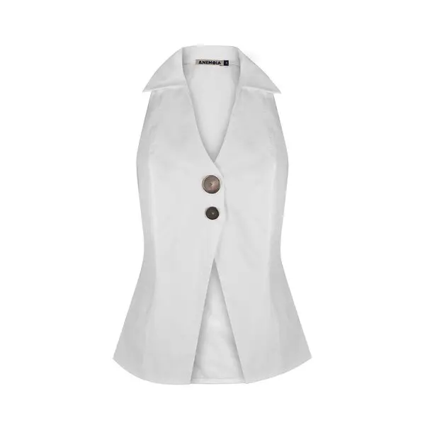ANEMOIA Vela Poplin Sleeveless Shirt - White