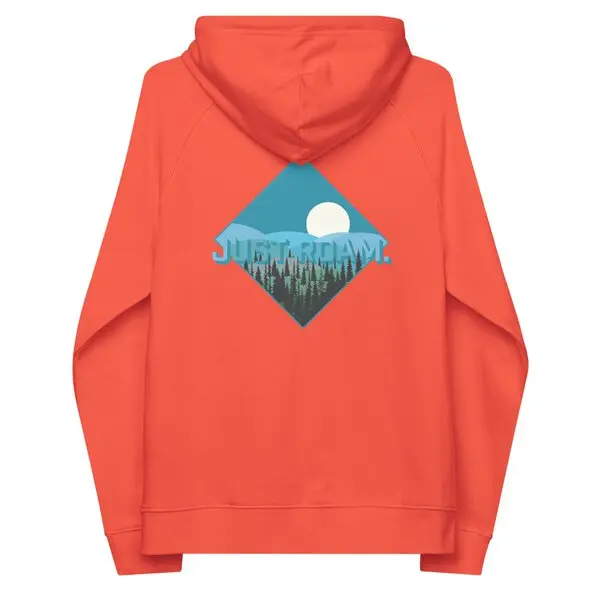 ANCHOR & CREW Burnt Just Roam. Seeker Organic Cotton Raglan Hoodie - Orange