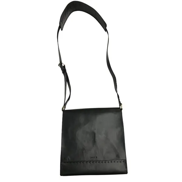 ZASTASTUDIO Dark Shoulder Assistant Two Sling Leather Bag - Black