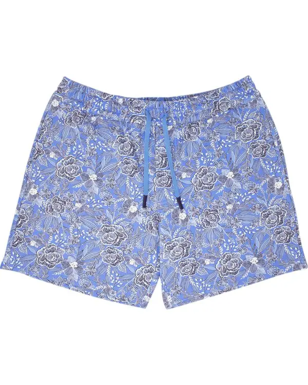 LORDS OF HARLECH Silus Handcut Floral Interlock Shorts - Blue