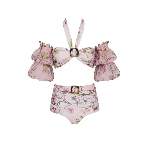 NUR KARAATA Santorini Silk Bikini - Pink