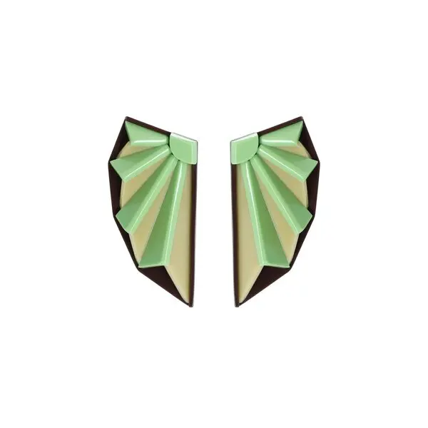 GISSA BICALHO Handmade Acrylic Earring Papyrus Chocolate - Brown