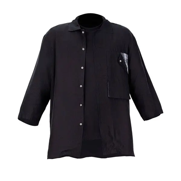 SMART AND JOY Pocket Flap Game Shirt - Black