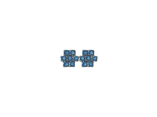 VICKISARGE The Hive Earrings In Platinum Clip - Blue