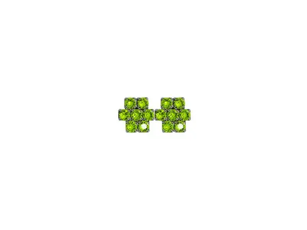 VICKISARGE The Hive Earrings In Platinum Clip - Green