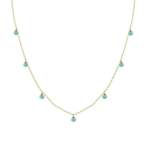 KAMARIA Opal Dew Drops Reversible Layering Necklace Green - Blue