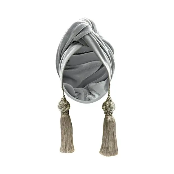 JULIA CLANCEY Classic Silver Disco Ball Turban