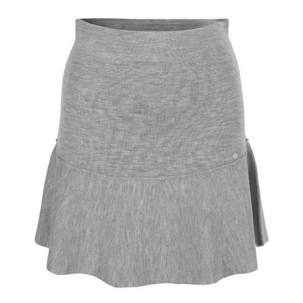 TIRILLM Anita" Short Merino Wool Flared Skirt Melange - Grey