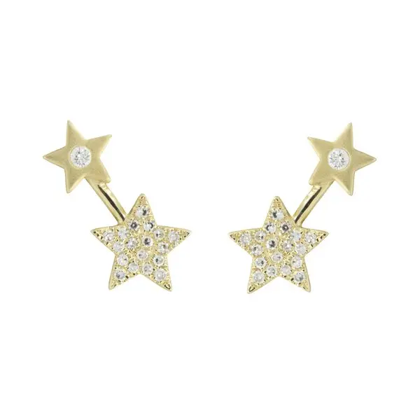 KAMARIA Double Star Diamond Studs - Gold