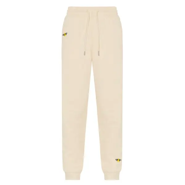 INGMARSON Neutrals Bee Embroidered Organic Cotton Joggers - Beige