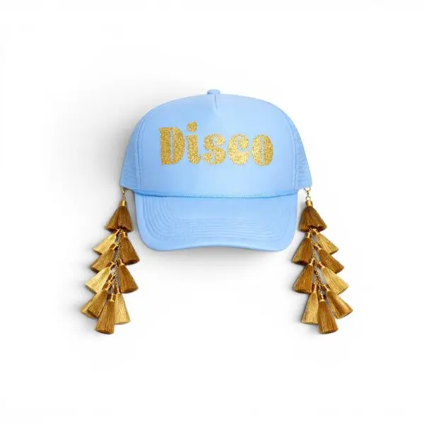 JULIA CLANCEY Tasseltastic Disco Tassel Trucker Cap - Blue