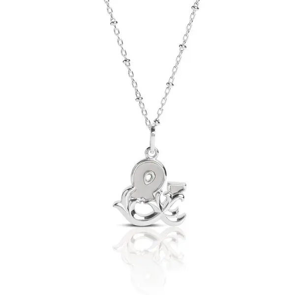 KASUN LONDON Solid & Initial Necklace With Mother Of Pearl - Silver