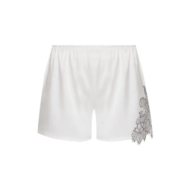 AVENUE 8 Silk Lace Mini Shorts - White