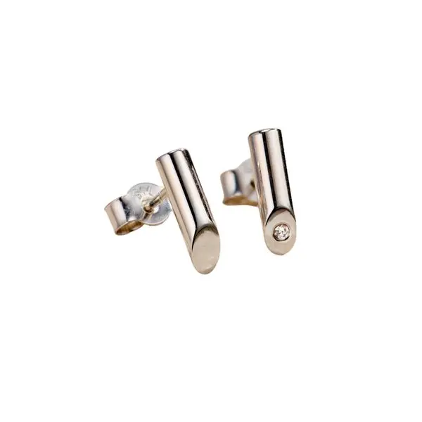 POSH TOTTY DESIGNS Sterling Diamond Flow Stud Earrings - Silver