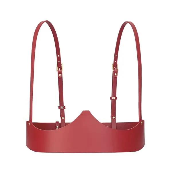 HAUTE CUIR Venus Leather Underbust Harness - Red