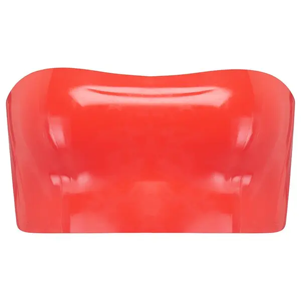 ELISSA POPPY Latex Crop Top - Red