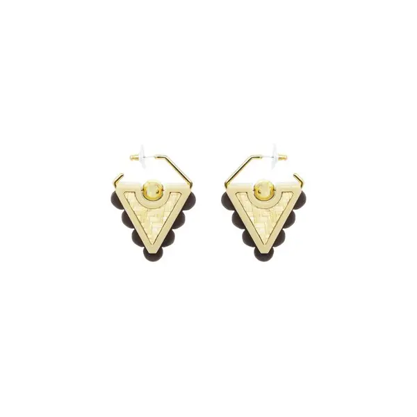GISSA BICALHO Neutrals Acrylic Handmade Earring Ubá Kahki