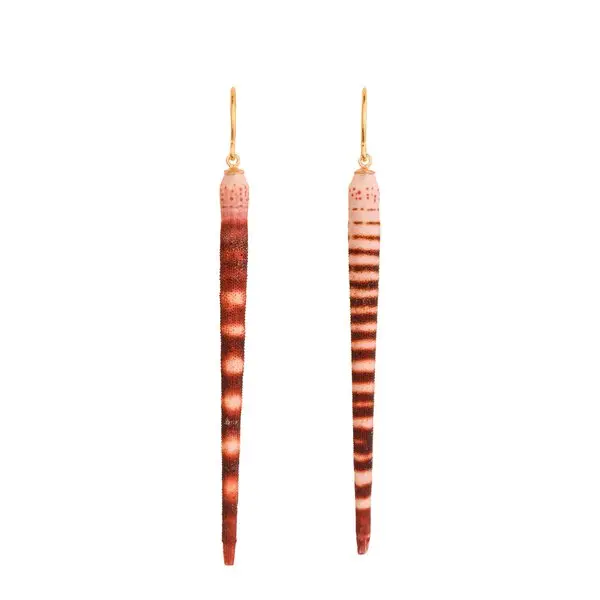 Oana Savu Dangle Sea Urchin Spine Earrings Sea Jewelry Summer Fine Ear Chains - Gold
