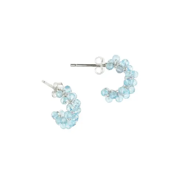 MOUNIR LONDON Topaz Huggie Earrings - Blue