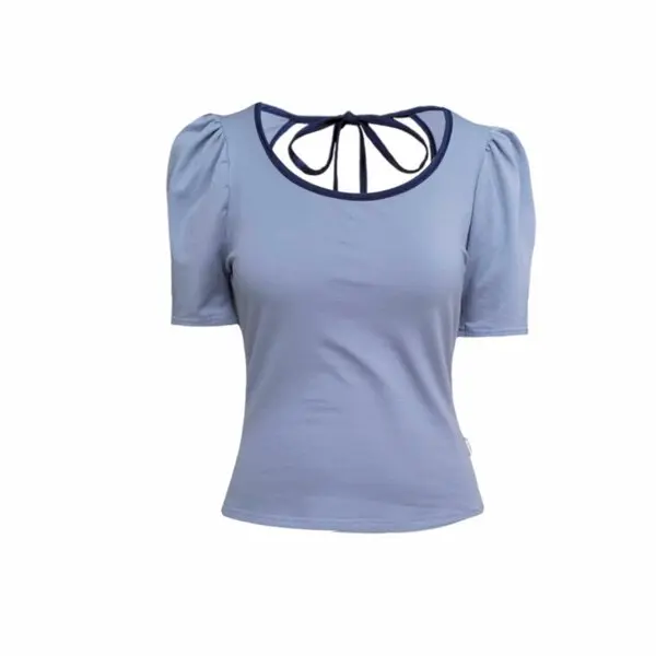 FROCK TALES Belle Top With Scoop Neck In Cornflower - Blue