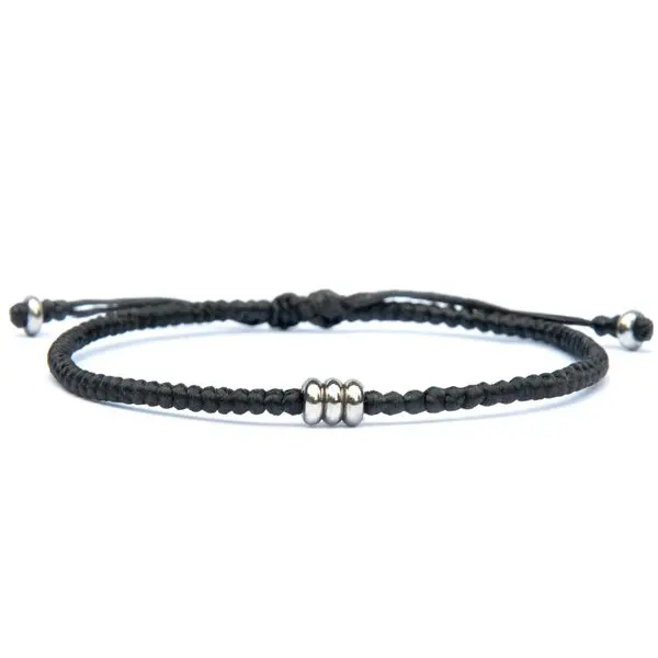 HARBOUR UK Iron Flow Steel Rope Bracelet - Black