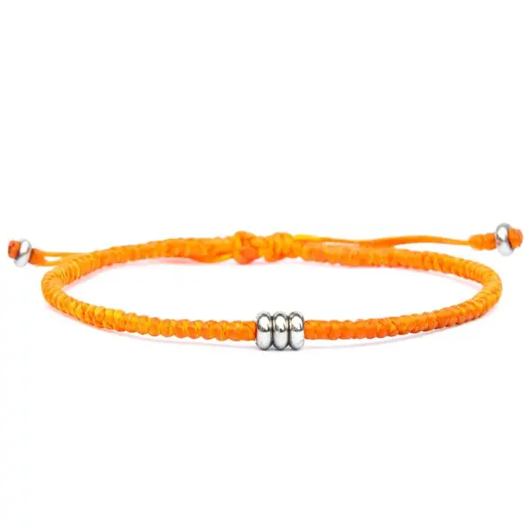 HARBOUR UK Iron Flow Steel Rope Bracelet - Orange