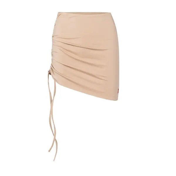 PCFG Orange / Neutrals / Brown Free Heaven Super Mini Skirt Warm Taupe - Orange/brown