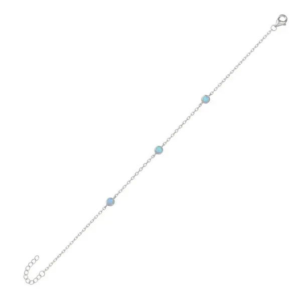 SPERO LONDON Blue Opal Bracelet In Sterling - Silver