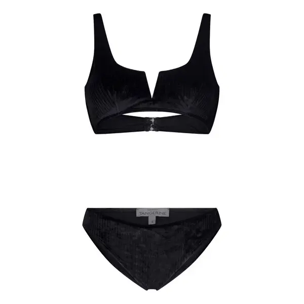 MAISON TANGERINE Monaco Velvet Bikini - Black
