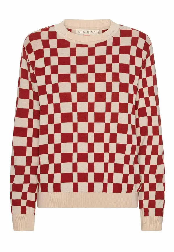 GROBUND Frida Knitted Blouse The One With The Tintin Pattern - Red