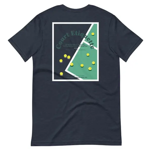 ANCHOR & CREW Navy Court Etiquette Tennis Club League Organic Cotton T-shirt - Blue