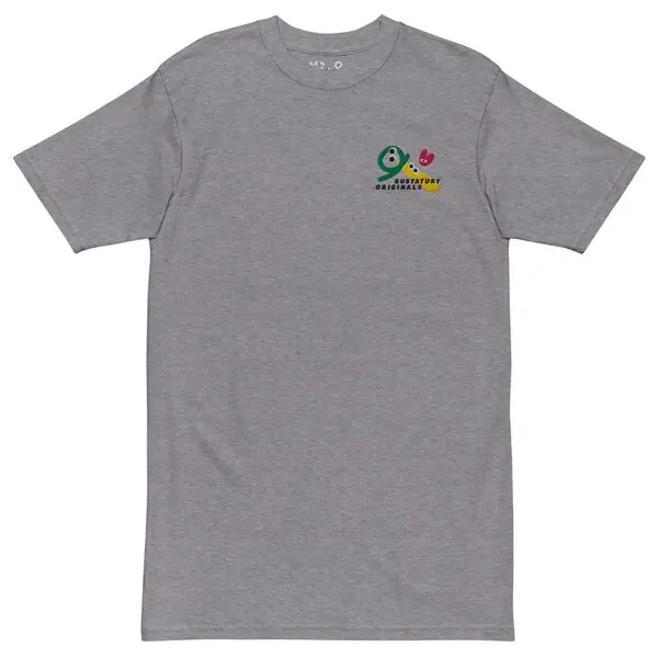 ANCHOR & CREW Heather Gustatory Originals Shapes & Sizes Heavy Cotton Embroidered T-shirt - Grey
