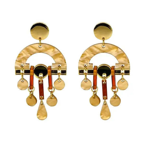 TOOLALLY Fan Chandeliers Caramel Swirl & Tortoiseshell - Gold