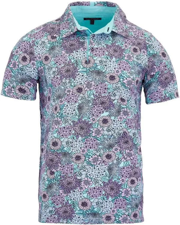 LORDS OF HARLECH Pietro Garden Party Polo Shirt Spearmint - Green