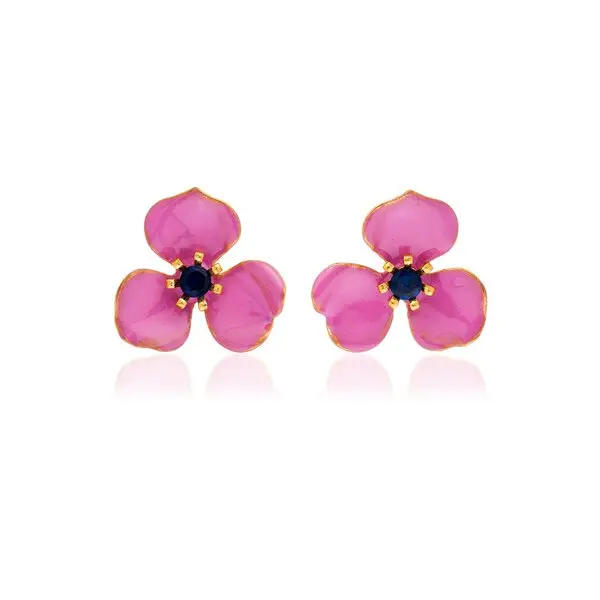 MILOU JEWELRY Fuchsia Petal Flower Earrings - Pink