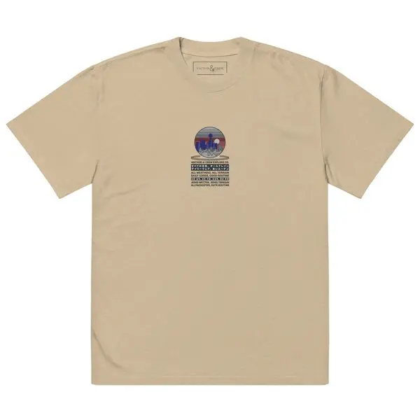 ANCHOR & CREW Faded Khaki City Drive Explore Co. Oversized Cotton T-shirt - Green